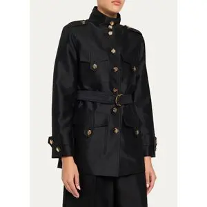 Zimmermann Valiant Utility Wool-silk Belted Coat - Black