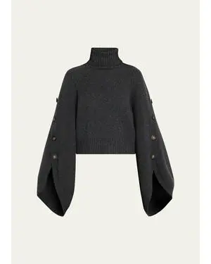 Zimmermann Valiant Buttoned Turtleneck Sweater - Graphite