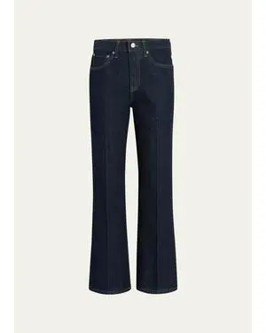 Khaite Clara Mid-rise Kickflare Ankle Jeans