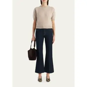 Khaite Clara Mid-rise Kickflare Ankle Jeans