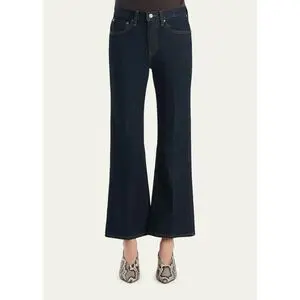 Khaite Clara Mid-rise Kickflare Ankle Jeans