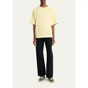 Jacquemus Reverse Logo-tape Relaxed Crewneck T-shirt - Light/past