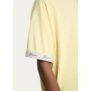 Jacquemus Reverse Logo-tape Relaxed Crewneck T-shirt - Light/past