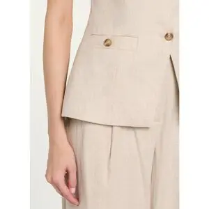 TOCCIN Amra Boat-neck Vest - Desert