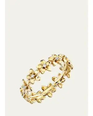 SYDNEY EVAN 14k Diamond Tiny Plumeria Eternity Ring