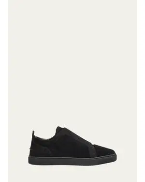 CHRISTIAN LOUBOUTIN St Louis Suede Slip-on Sneakers - Black