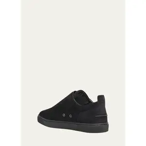 CHRISTIAN LOUBOUTIN St Louis Suede Slip-on Sneakers - Black
