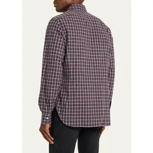 Kiton Cotton Plaid Button-down Shirt
