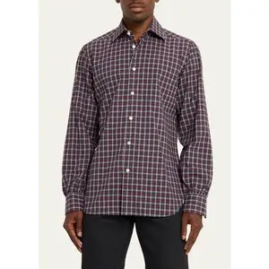 Kiton Cotton Plaid Button-down Shirt