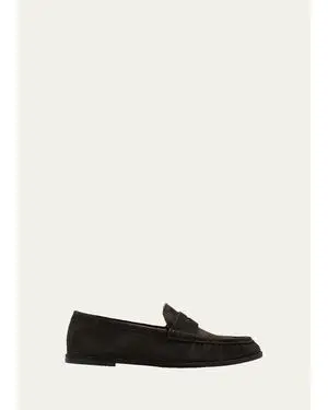 STUART WEITZMAN Spencer Suede Penny Loafers - Shadow
