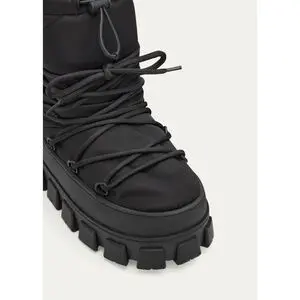 Prada Triangle Logo Lug-sole Nylon Snow Boots