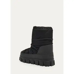 Prada Triangle Logo Lug-sole Nylon Snow Boots