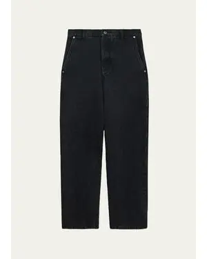 Loewe Leather-patch Straight-leg Jeans - Black