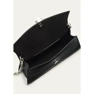 Alexander McQueen Skull Mini Croc-embossed Leather Top-handle Bag - Black/silver