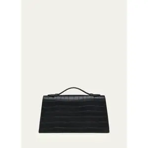 Alexander McQueen Skull Top-handle Bag In Croc-effect Leather