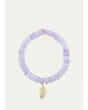 SYDNEY EVAN 14k Diamond Peacock Feather Stretch Bracelet