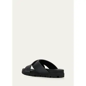 Prada Soft Cage Criss-cross Rubber Slide Sandals