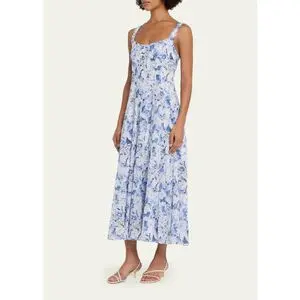 Cinq À Sept Marmo Heirloom Petals Midi Dress