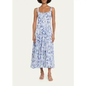 Cinq À Sept Marmo Heirloom Petals Midi Dress