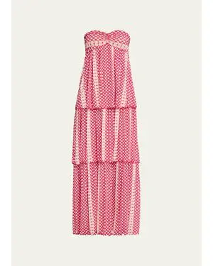 Diane Von Furstenberg Joanne Tiered Polka Dot Maxi Dress