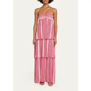 Diane Von Furstenberg Joanne Tiered Polka Dot Maxi Dress