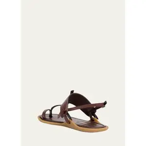 Miu Miu Infradito Knotted Leather Toe-ring Sandals