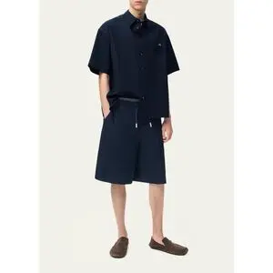 Loewe Short-sleeve Heavy Cotton Button-front Shirt