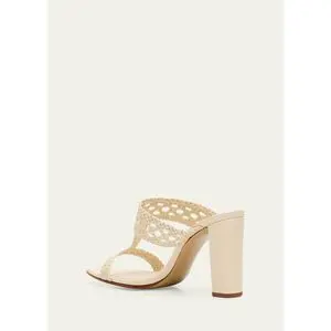 ALEXANDRE BIRMAN 90mm Braided Leather Block-heel Sandals