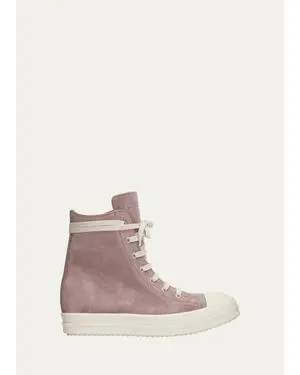 Rick Owens Suede High-top Sneakers - Grape