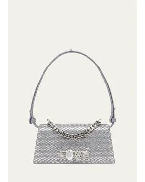Alexander McQueen Jewelled Rhinestone Leather Shoulder Bag
