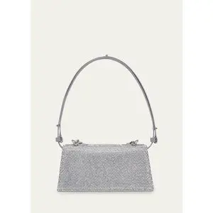 Alexander McQueen Jewelled Rhinestone Leather Shoulder Bag