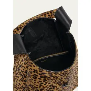 Saint Laurent Le 5 A 7 Large Animal-print Calf Hair Shoulder Bag - Leopard