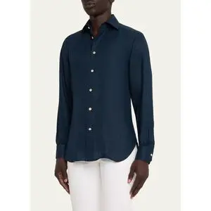 Kiton Linen Button-down Shirt
