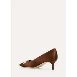 Manolo Blahnik 50mm Pasadislo Embellished Satin Pumps
