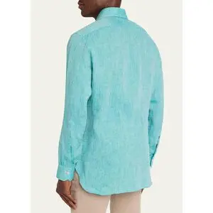 Kiton Solid Linen Button-down Shirt