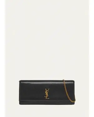Saint Laurent Kate Pebbled Leather Clutch Bag