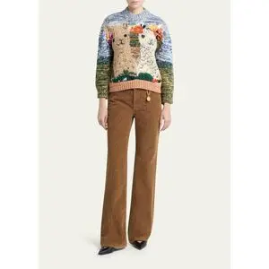 Stella McCartney Alpaca Jacquard Crewneck Sweater