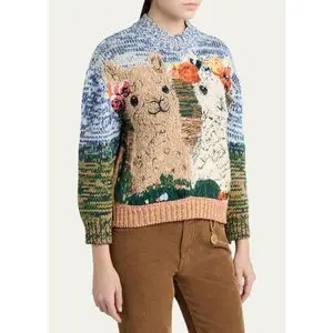 Stella McCartney Alpaca Jacquard Crewneck Sweater