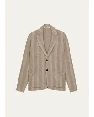 MAURIZIO BALDASSARI Linen And Merino Wool Knit Jacket - Dune