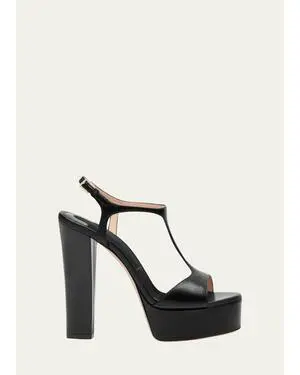 TOM FORD 130mm Angelina Leather Platform Sandals