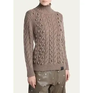 Stella McCartney Bobble Cable Knit Turtleneck Sweater