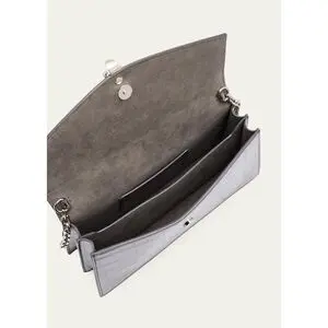 Alexander McQueen Skull Metallic Croc-embossed Leather Top-handle Bag