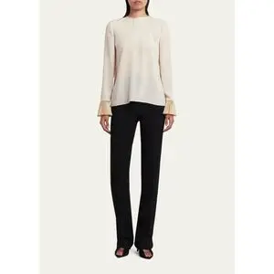 Valentino Garavani Flutter-cuff Matte Shirt