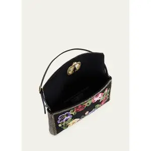 Valentino Garavani Floral Beaded Shoulder Bag