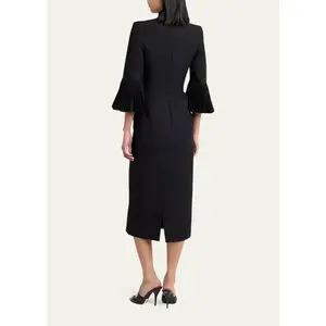 Valentino Garavani Embellished High-collar Midi Dress