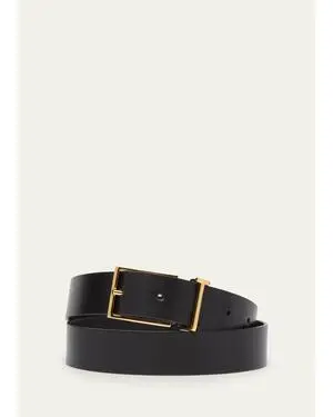 TOM FORD Leather T Loop Belt - Black