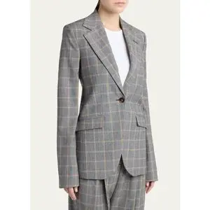 Stella McCartney Slim Checked Single-breasted Blazer Jacket