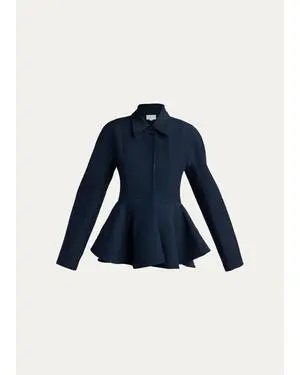 Stella McCartney Dolman-sleeve Wool Peplum Jacket