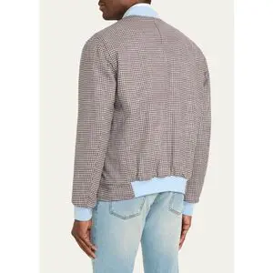Kiton Houndstooth Check Wool And Silk Blouson