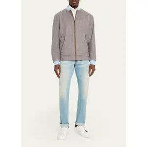 Kiton Houndstooth Check Wool And Silk Blouson